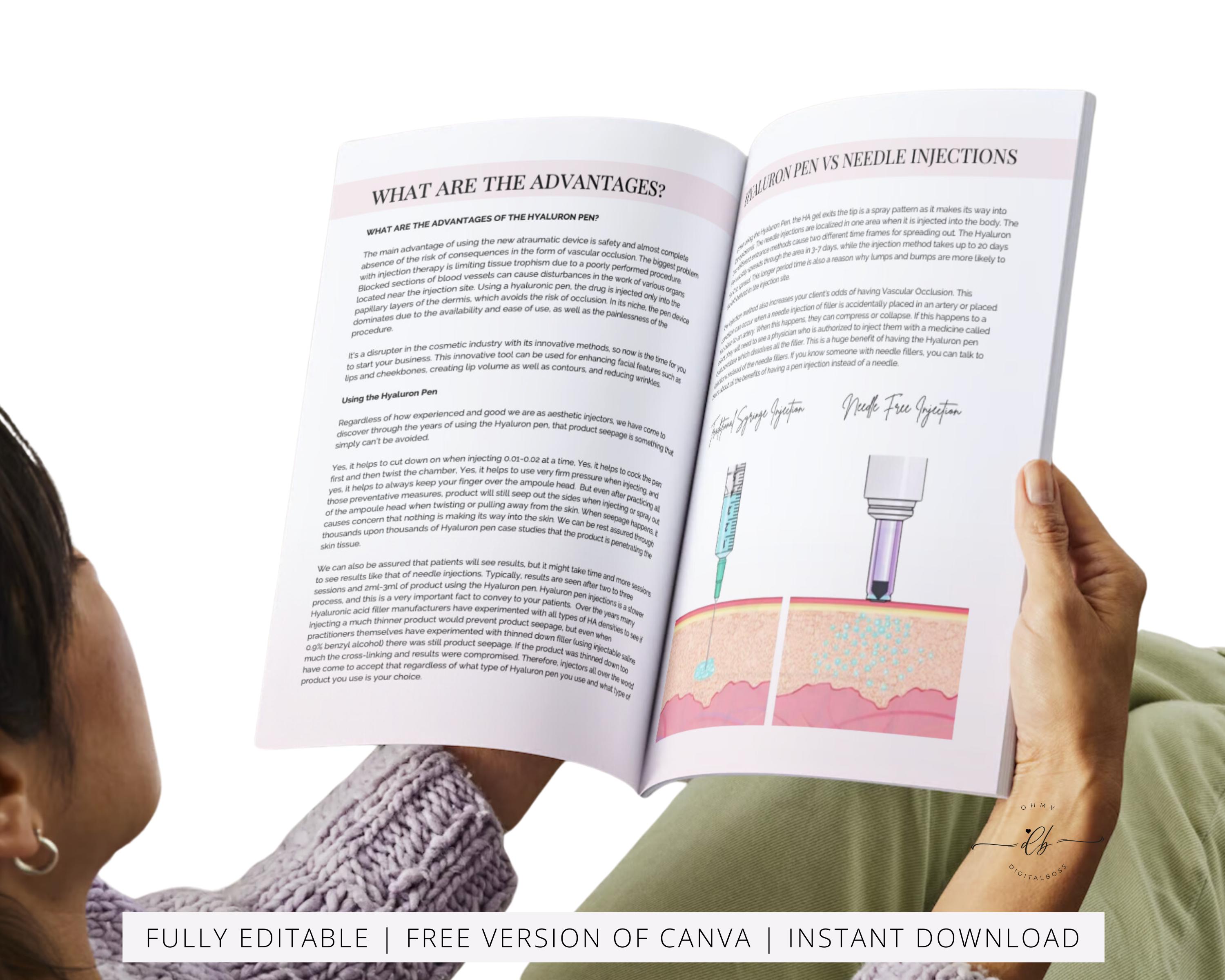 Hyaluron Pen Buttock Filler Training Manual, Canva Template (PDF) - Etsy