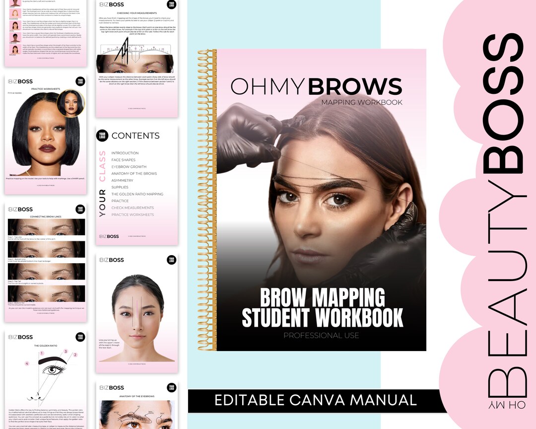 Brow MAPPING Editable Workbook Brow Mapping Student Practice - Etsy