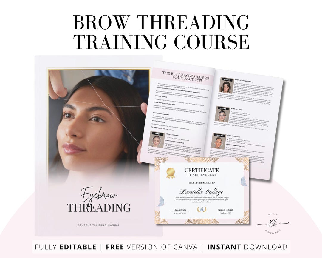 Eyebrows Threading Training Manual, Video Course,tinting, Student ...