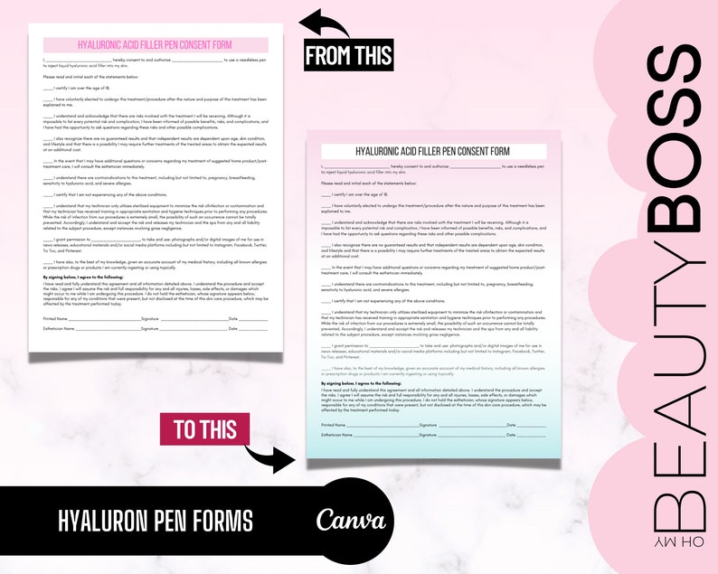 Hyaluron Pen Consent Form Simple Consent Form Hyaluronic - Etsy
