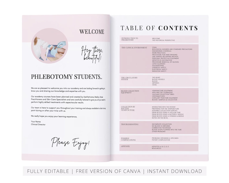 Phlebotomy & Venipuncture Training Manual, Cosmetic Aesthetic ...