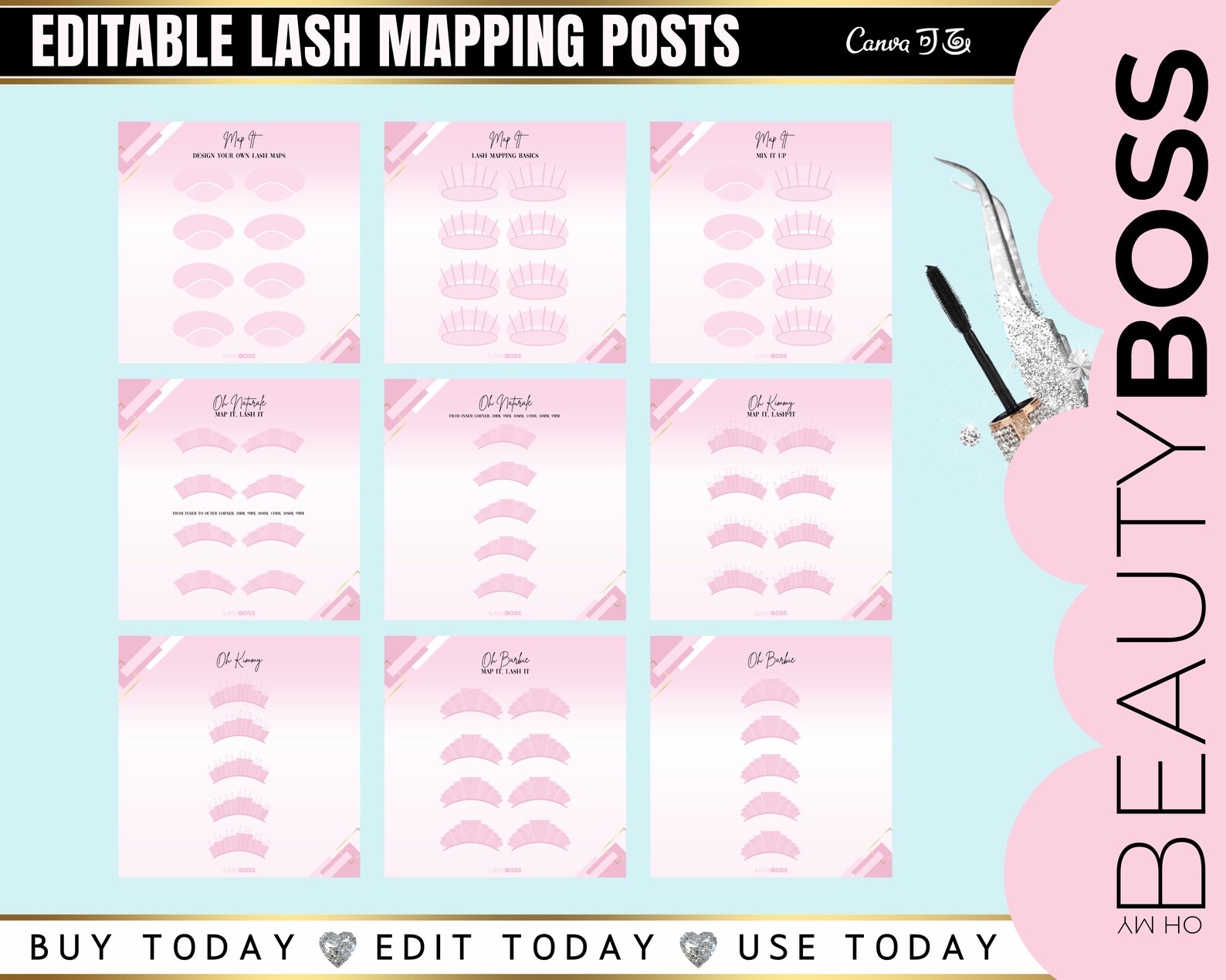 Lash Map Social Media Posts, Lash Mapping Guides, IG Lash Maps ...