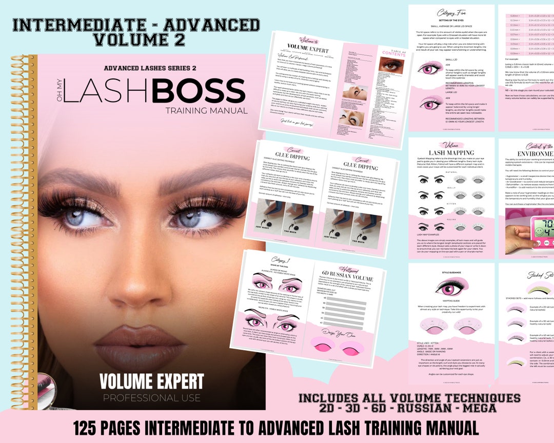 Volume Eyelash Extensions Editable Training Manual & Certificates ...