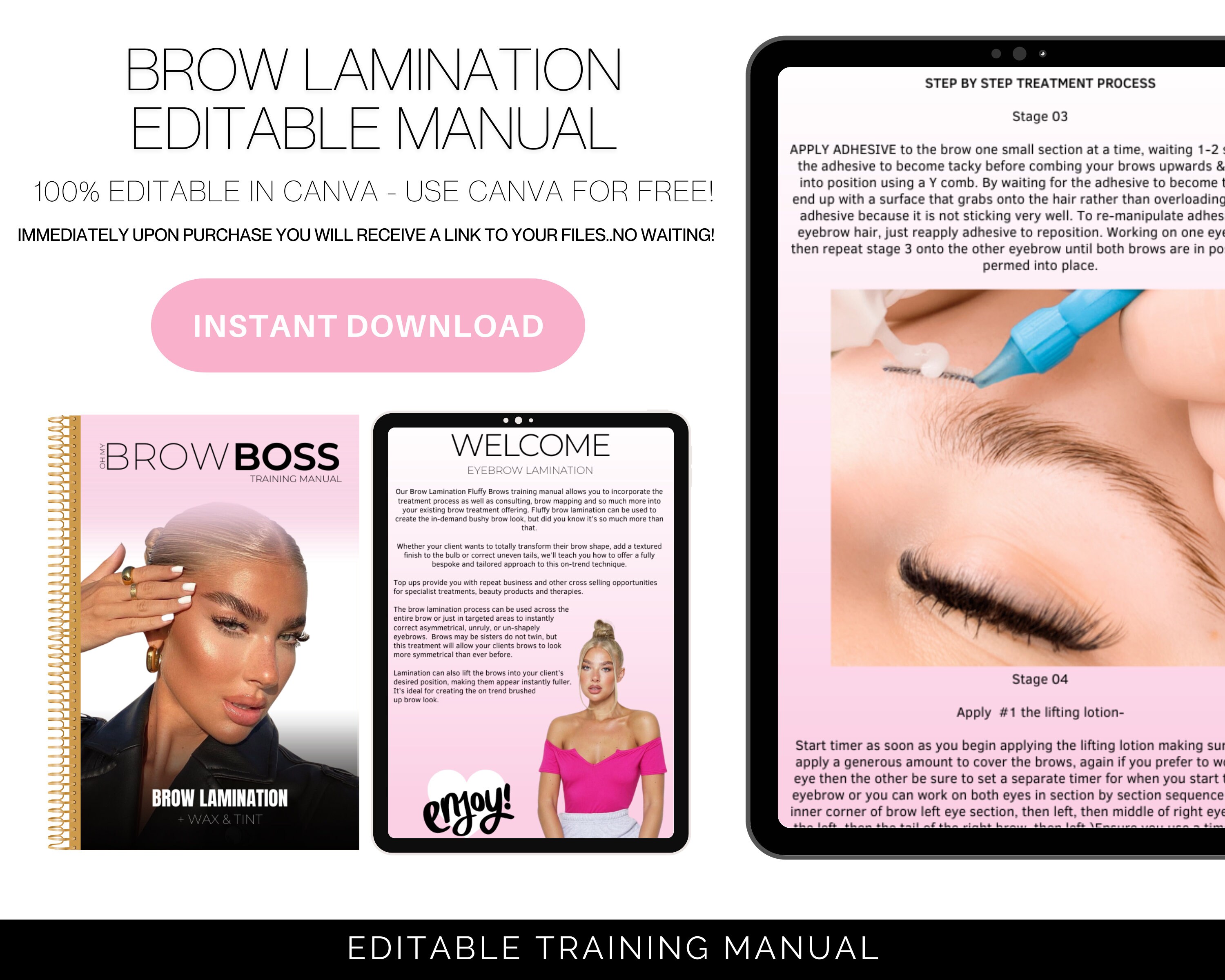 Eyebrow Treatments Editable Training Manuals Brow Lamination - Etsy