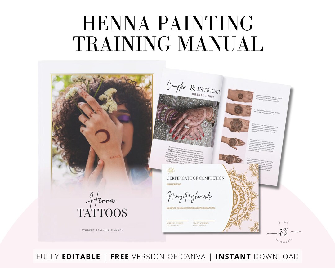 Henna Painting Training Manual, Henna Tattoo Training Guide, Henna Body ...