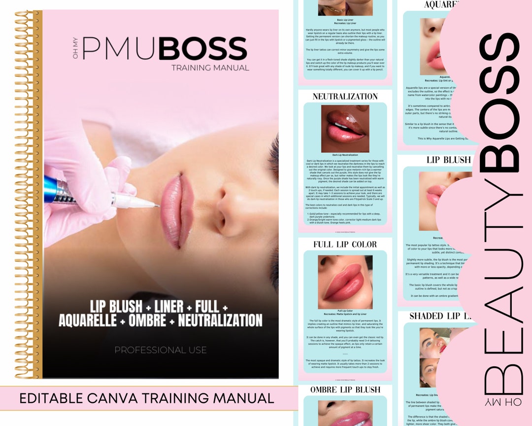 PMU Lip Blushing Training Manual, Lip Tattoo Training Guide, Lip Blush ...