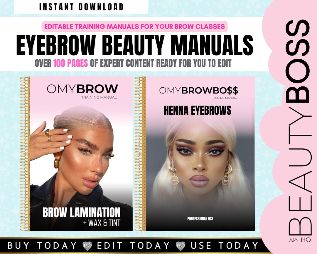 Eyebrow Treatments Editable Training Manuals, Brow Lamination, Eyebrow ...