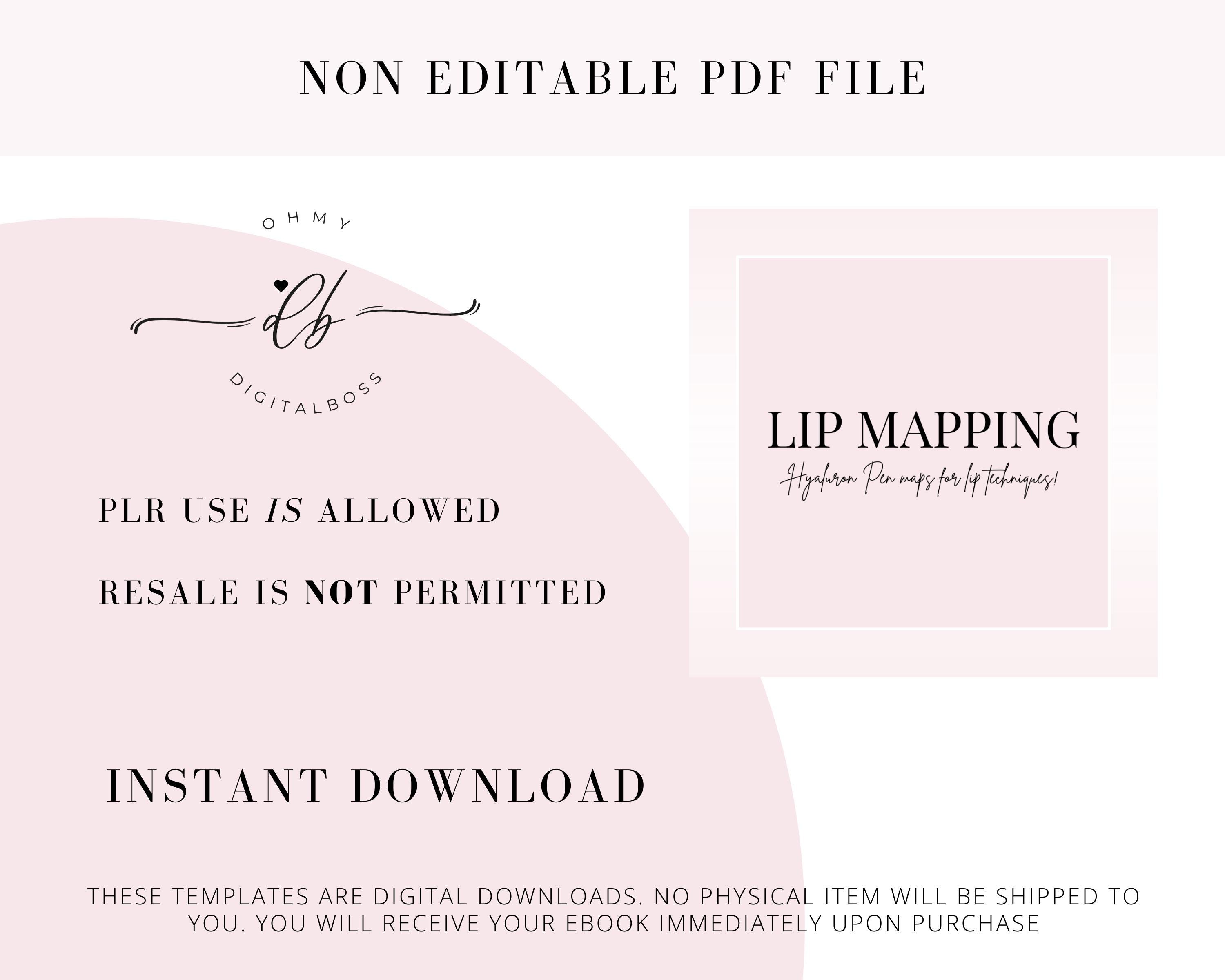 Hyaluron Pen Lip Mapping Guides, Lip Techniques (printable PDF) - Etsy ...