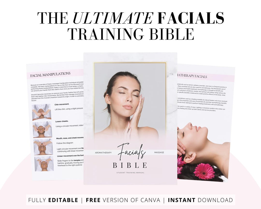 Facials Training Manual, Facials Bible, Facials Guide, Skin Care & Massage, Esthetician ...