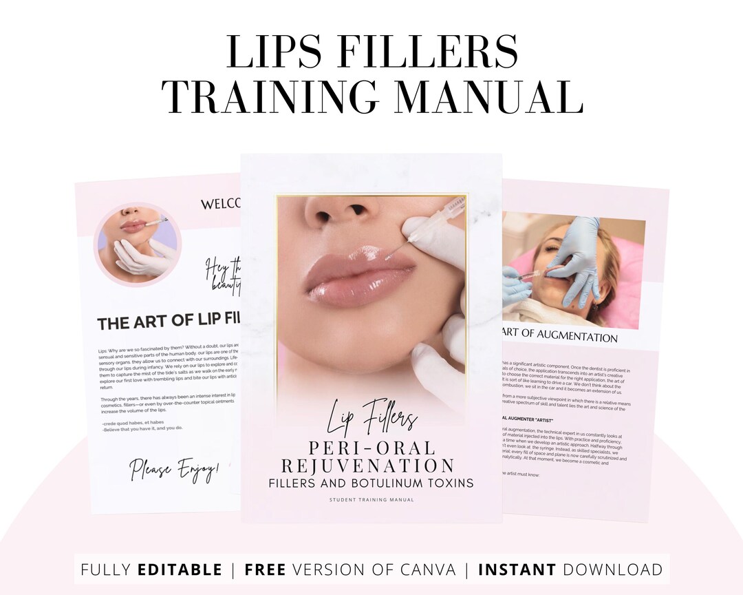 Lip Fillers Training Manual, Peri Oral Rejuvenation (edit in Canva) - Etsy