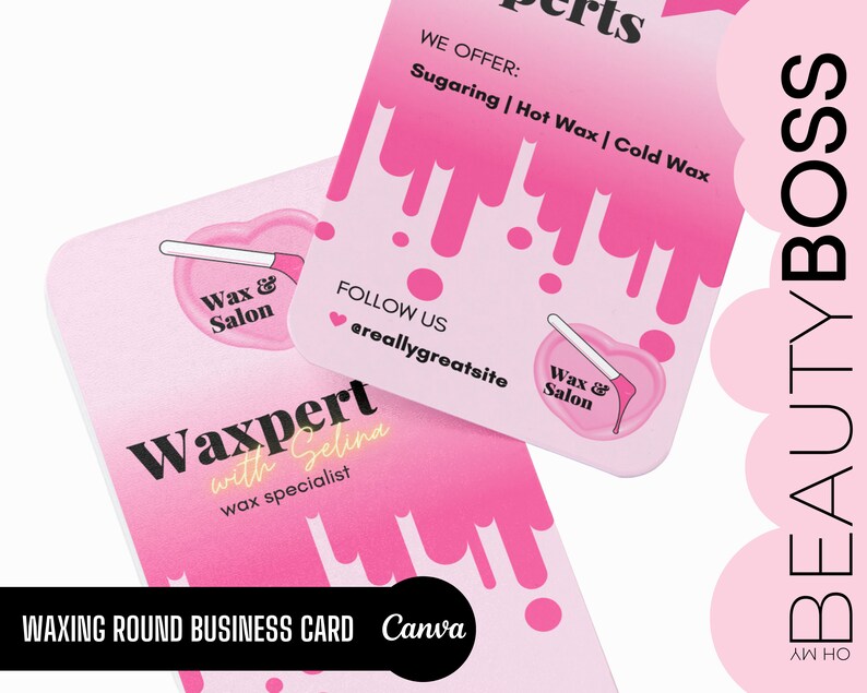 Waxing Salon Rounded Business Cards, Esthetician, Wax Services, Waxing ...