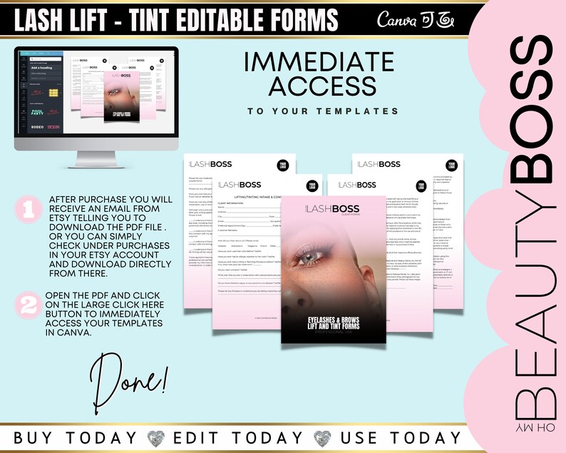 Lash Lift Forms, Lash Tint, Brow Tinting, Esthetician Documents, Lash Technician, Lash Artist ...