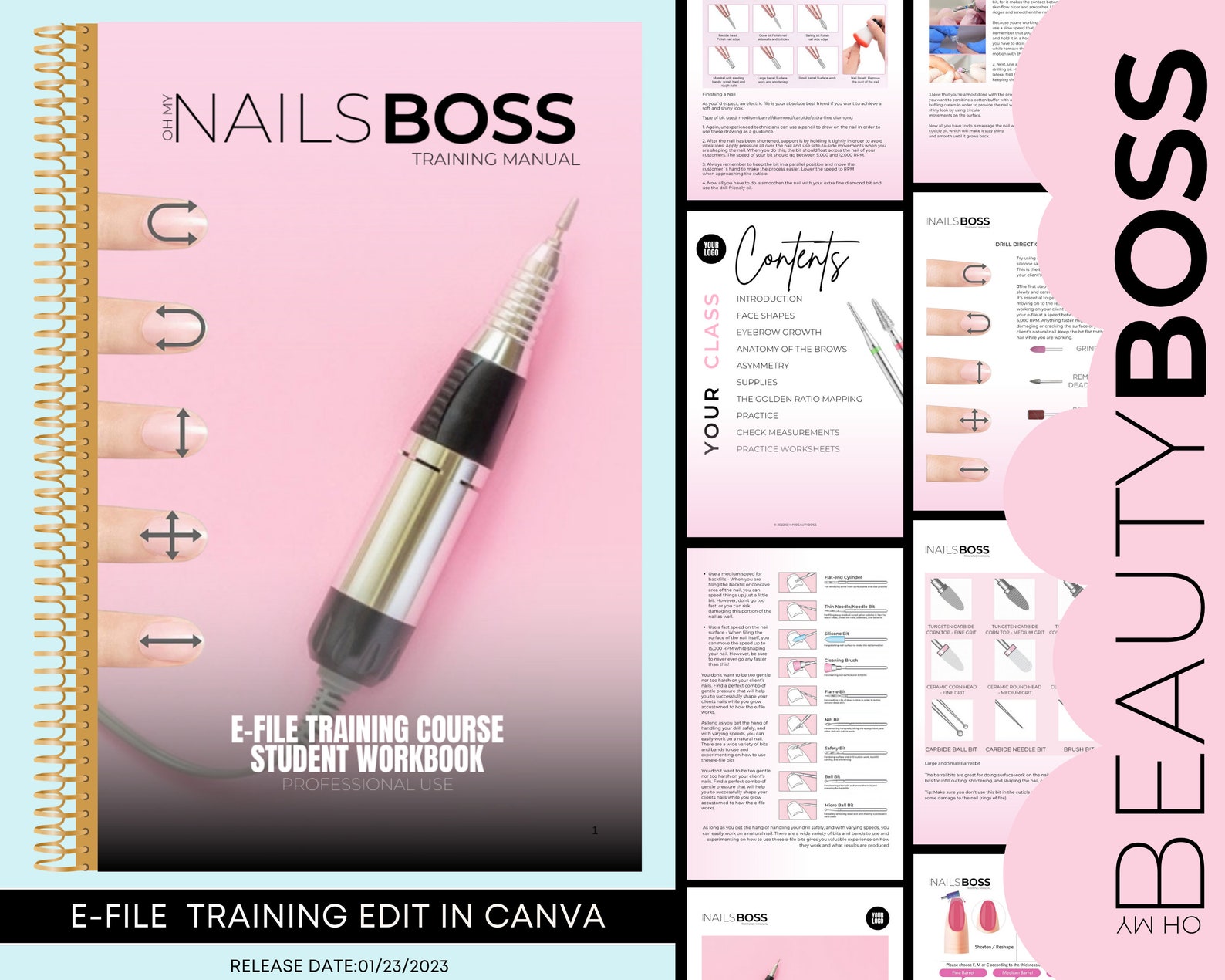 E-file Nails Training Manual, Manicure, Nails, Acrylic, Training Guide ...