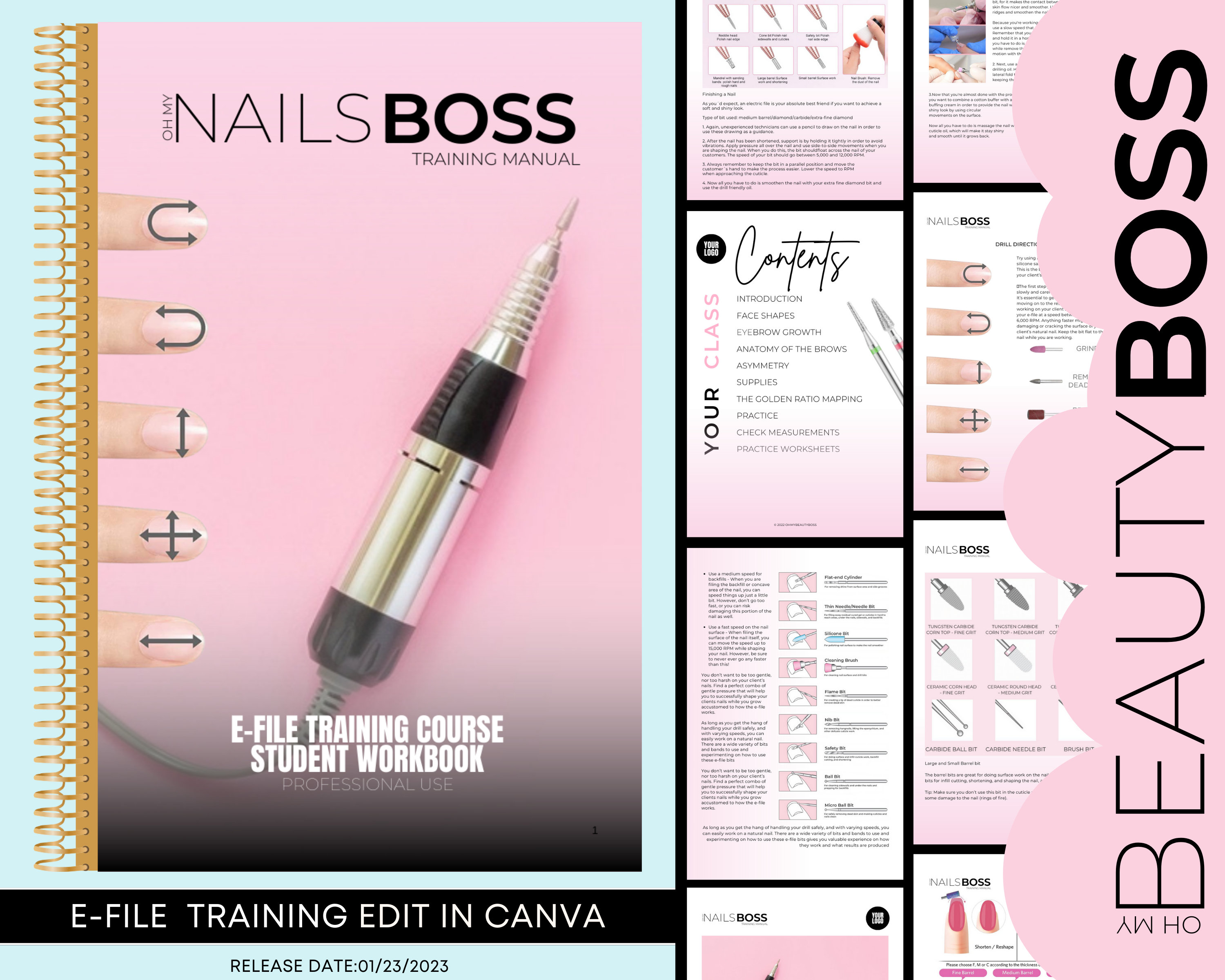 E-file Nails Training Manual, Manicure, Nails, Acrylic, Training Guide ...