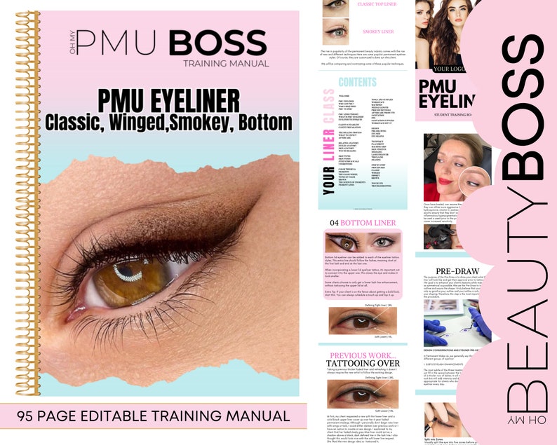 Eyeliner Micropigmentation Training Manual, SPMU Training Guide, Smokey ...
