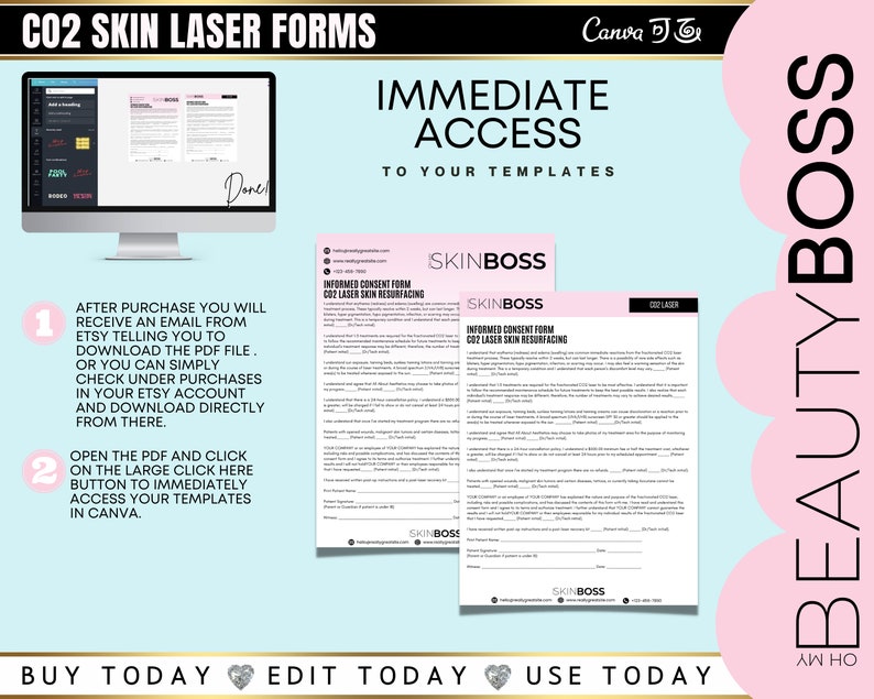 CO2 Laser Consent Form, Informed Consent, Laser Skin Therapy, Laser ...
