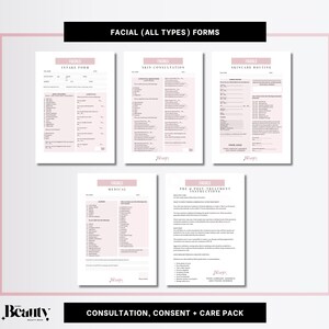 Facial Consultation Forms, Esthetician Client Intake (edit in Canva) - Etsy