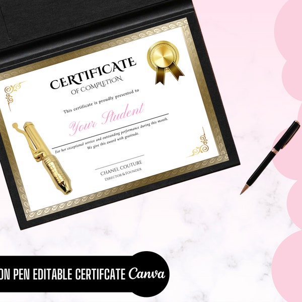 Editable Pen Certificate - Etsy