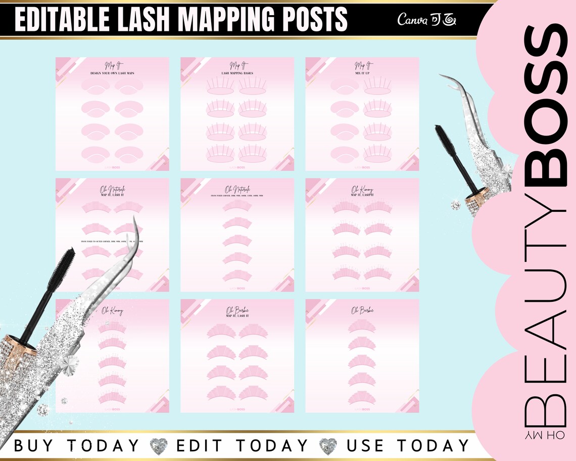 Lash Map Social Media Posts, Lash Mapping Guides, IG Lash Maps ...