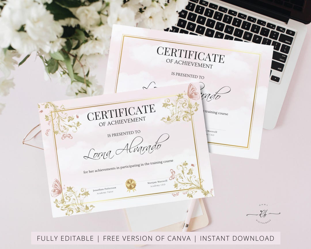 Editable Certificate of Achievement Templates for Any Beauty Course or ...