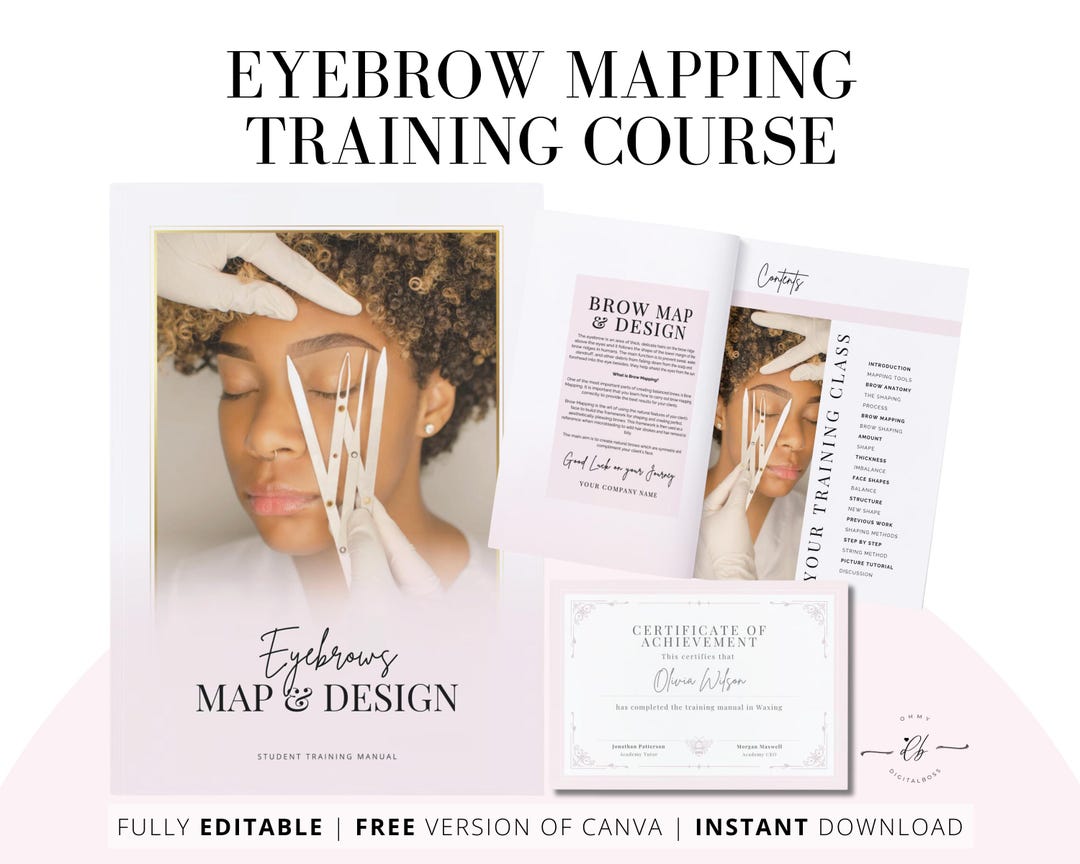 Brow MAPPING Editable Workbook, Brow Mapping Student Practice, Eyebrow ...