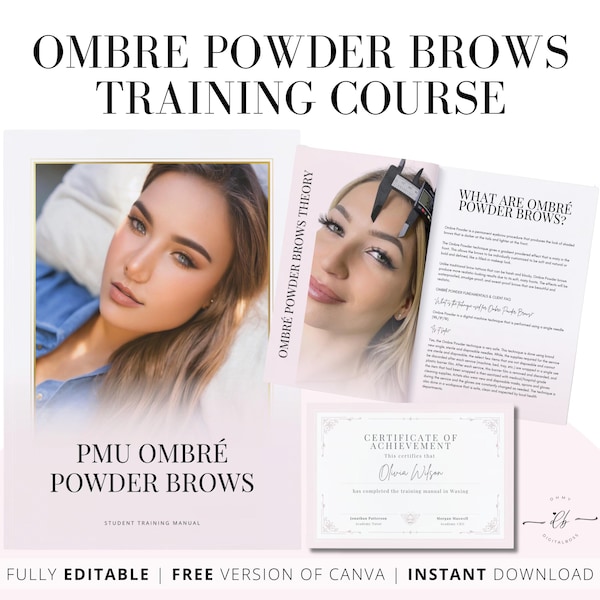 Editable Powder Ombre Brow Care Card, PMU Aftercare Card, PMU Aftercare Template, Brow Care ...