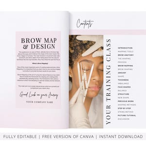 Brow MAPPING Editable Workbook, Brow Mapping Student Practice, Eyebrow Training Guide, Edit in ...
