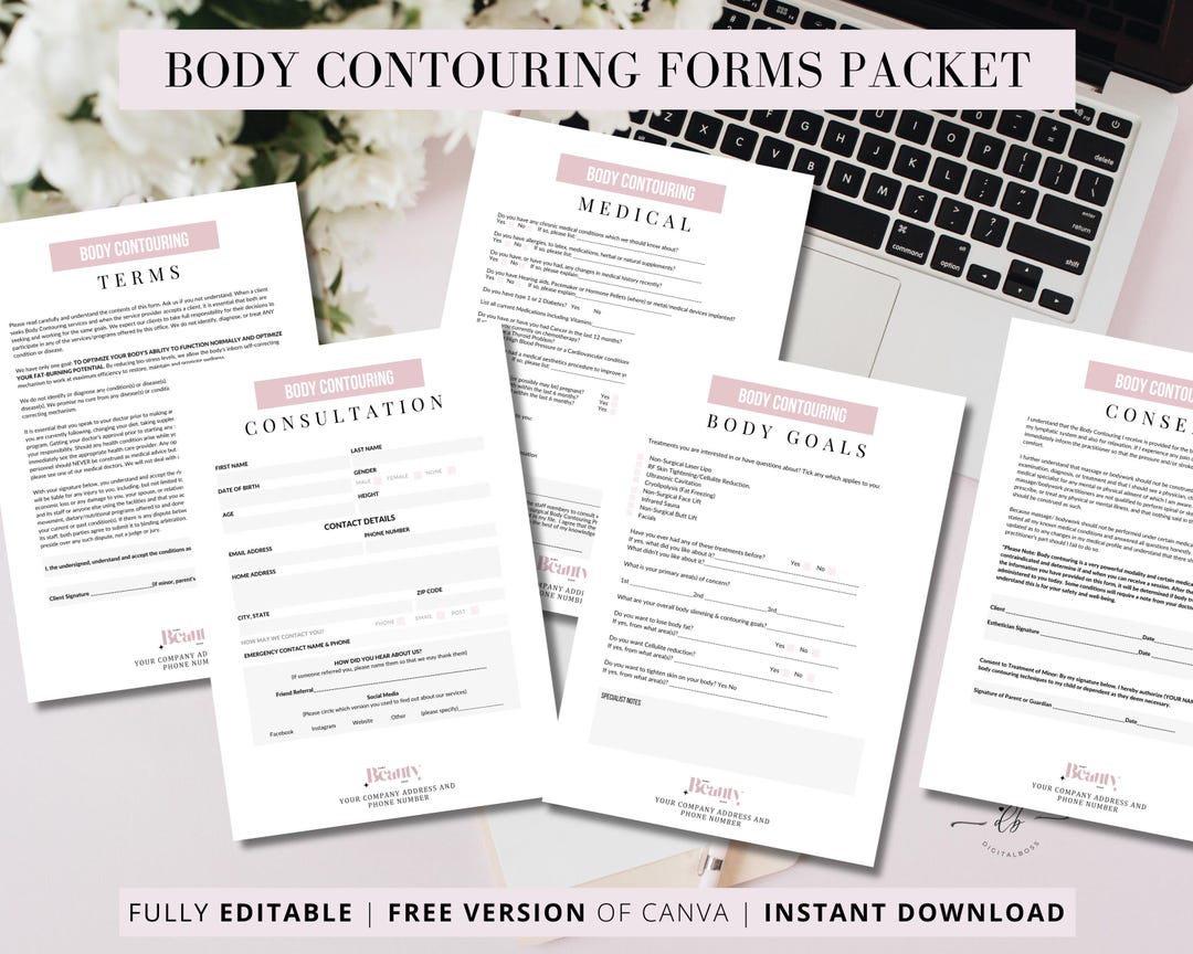 Body Contouring Consultation Forms, Consent Forms, Intake, Waiver ...