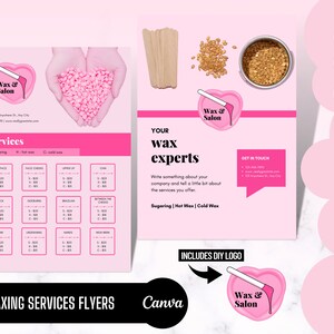 Waxing Salon Flyers, Waxing Price List, Esthetician, Wax Services ...