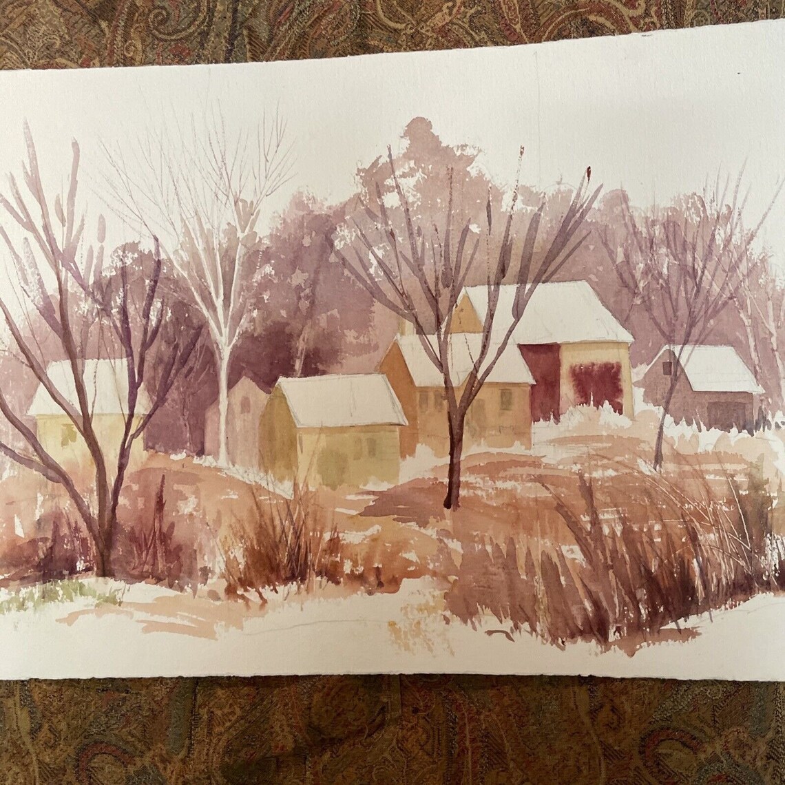 Beautiful Pennslyvania Fall Barn Scene Watercolor by Peggy Binns - Etsy