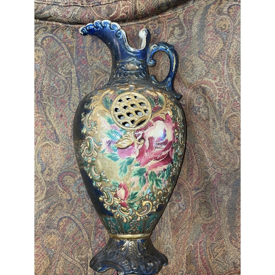 19th Century Hand Painted Pitcher - Etsy
