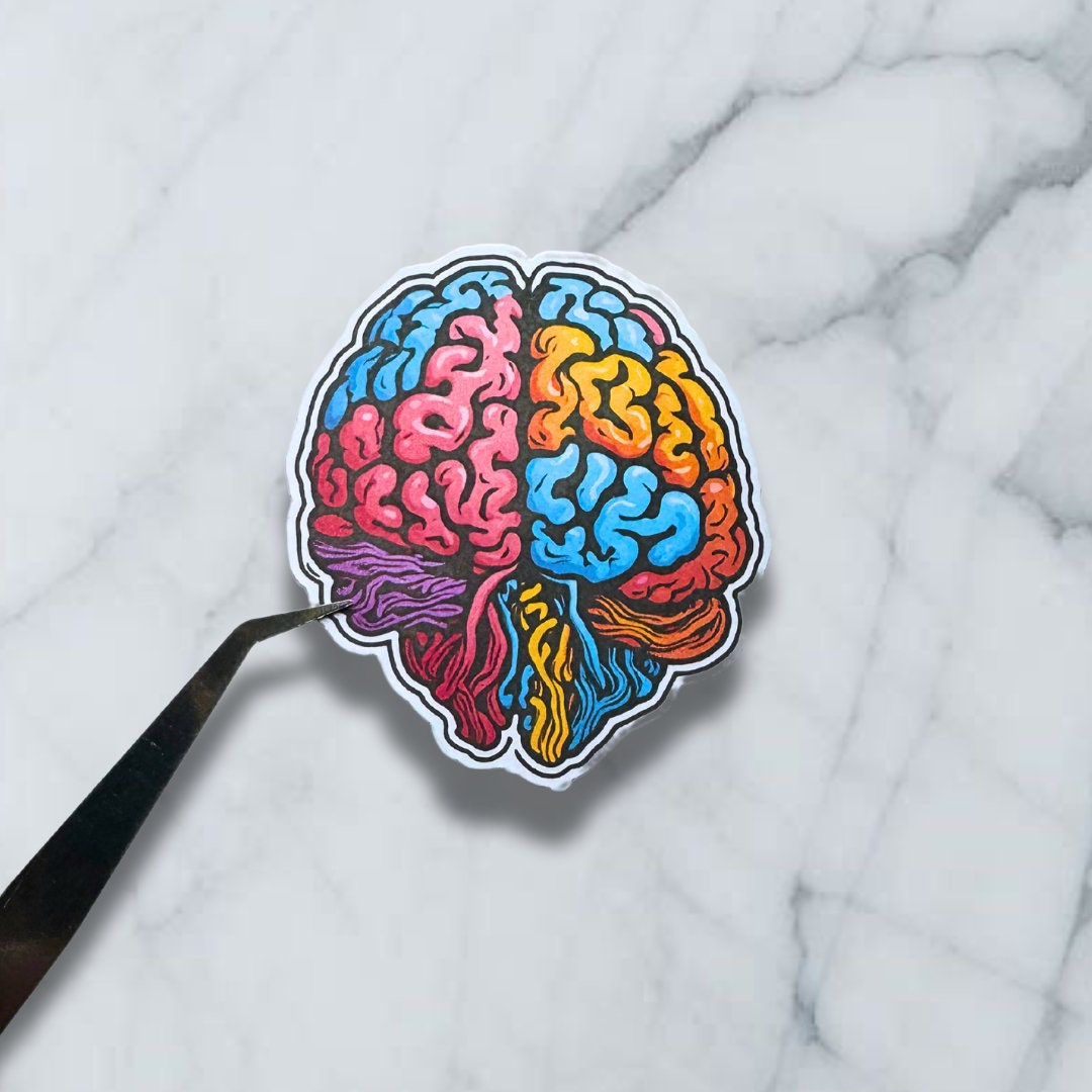 Colorful Brain Sticker - Etsy