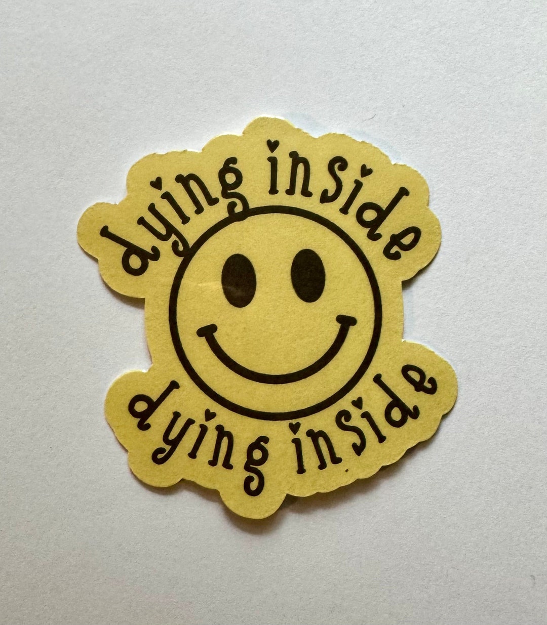 Dying Inside Smiley Sticker - Etsy