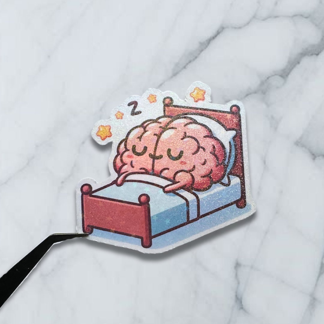 Sleepy Brain - Brain Buddies Holographic Sticker - Etsy