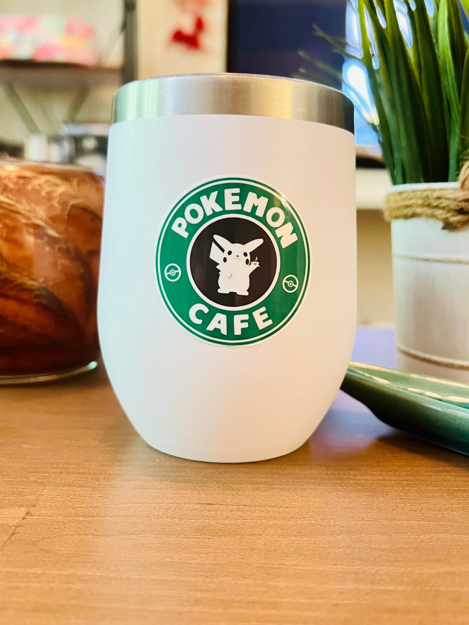 Pokémon Café Pikachu Starbucks Logo Parody Sticker Pack of 2 - Etsy