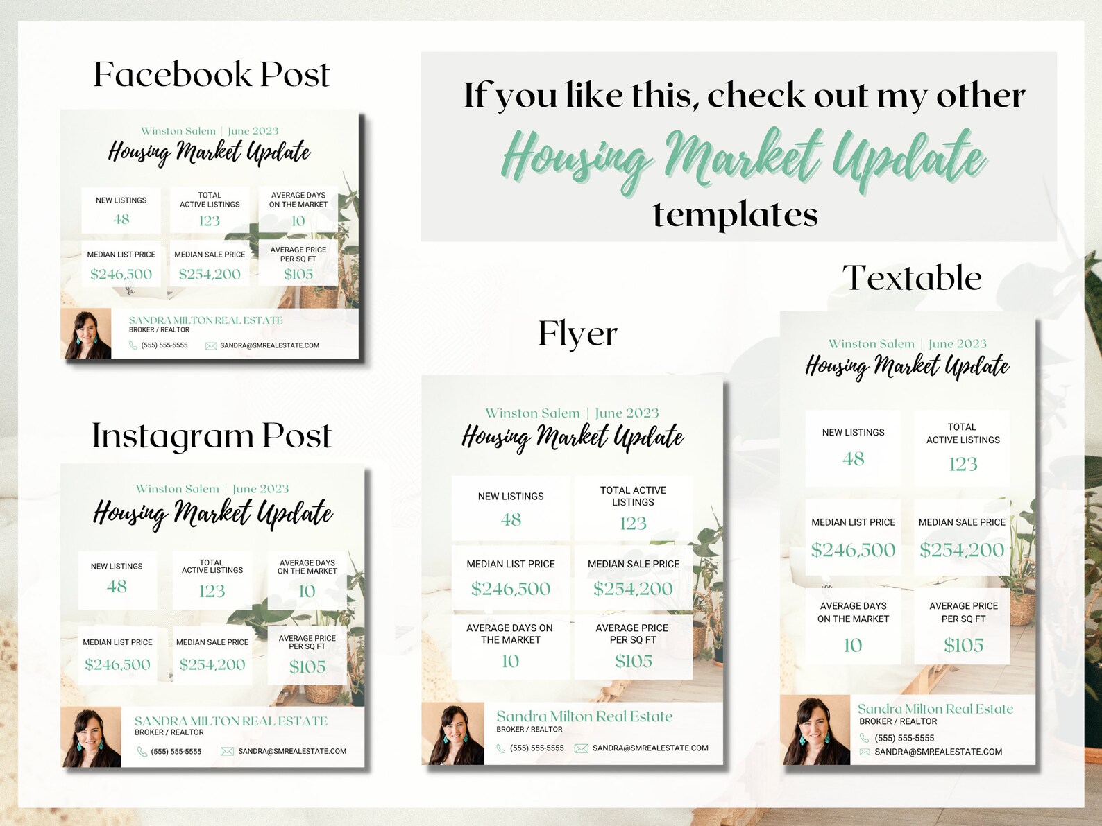 Housing Market Update Postcard Template | Real Estate Market Postcard ...