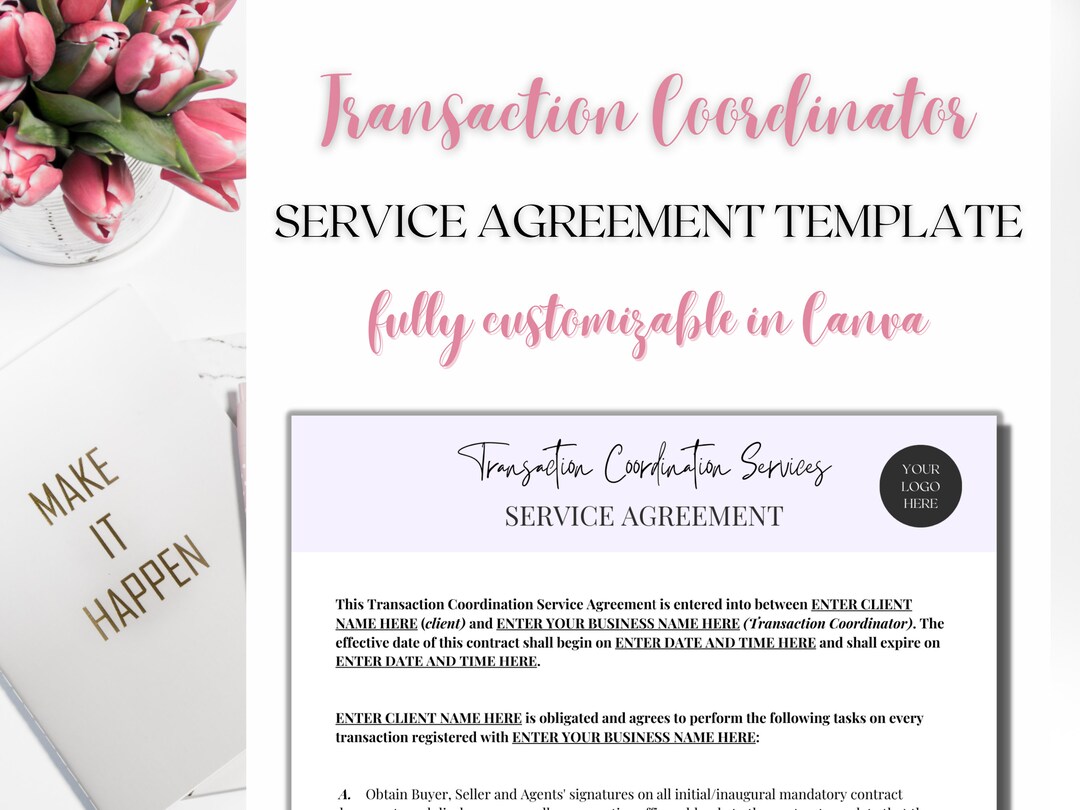 Transaction Coordination Service Agreement Template | Transaction ...