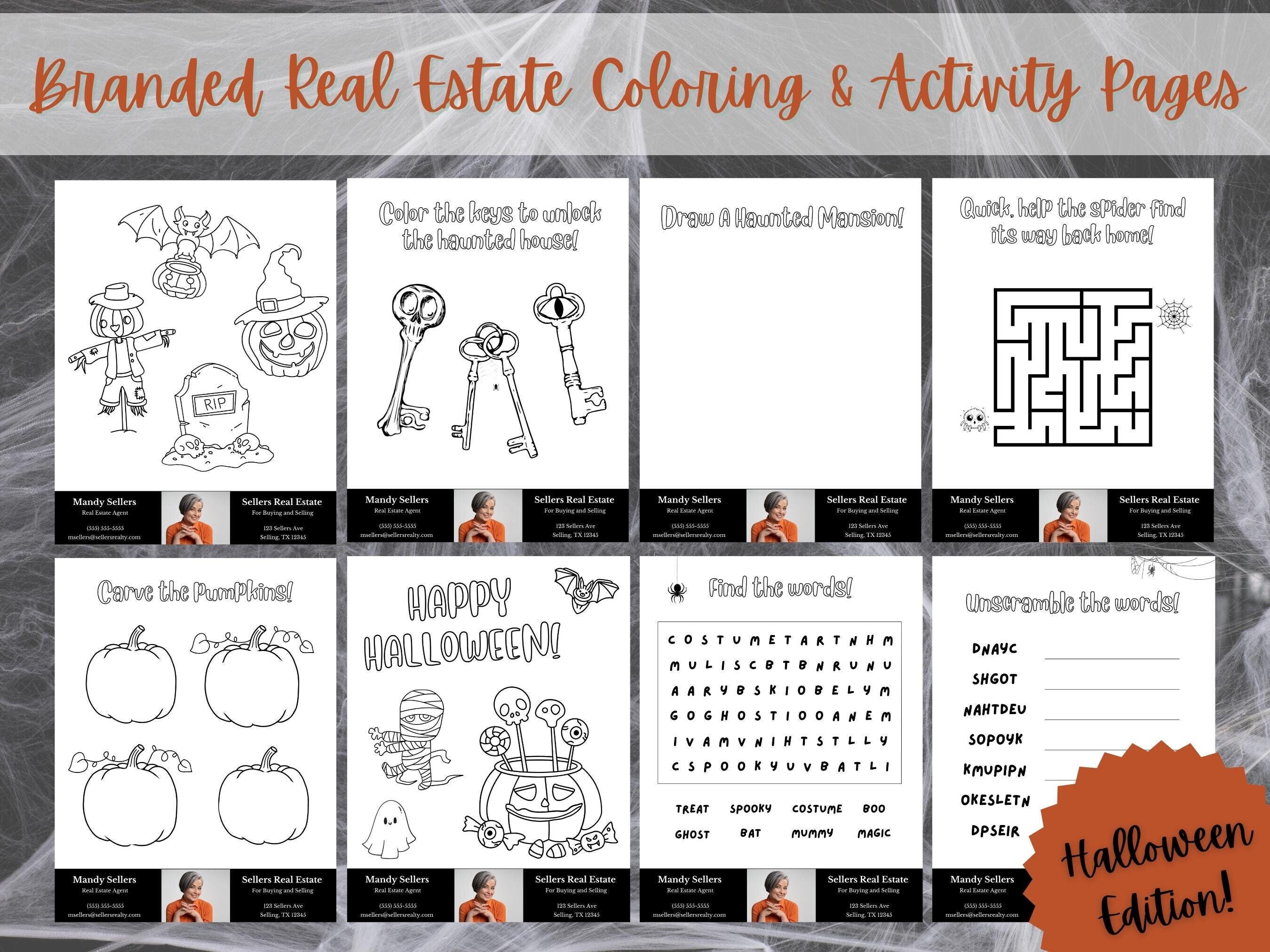 Halloween Real Estate Branded Coloring and Activity Pages ...