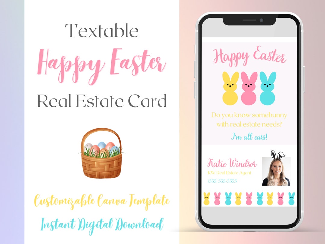 Textable Easter Real Estate Card | Happy Easter Real Estate | Easter ...