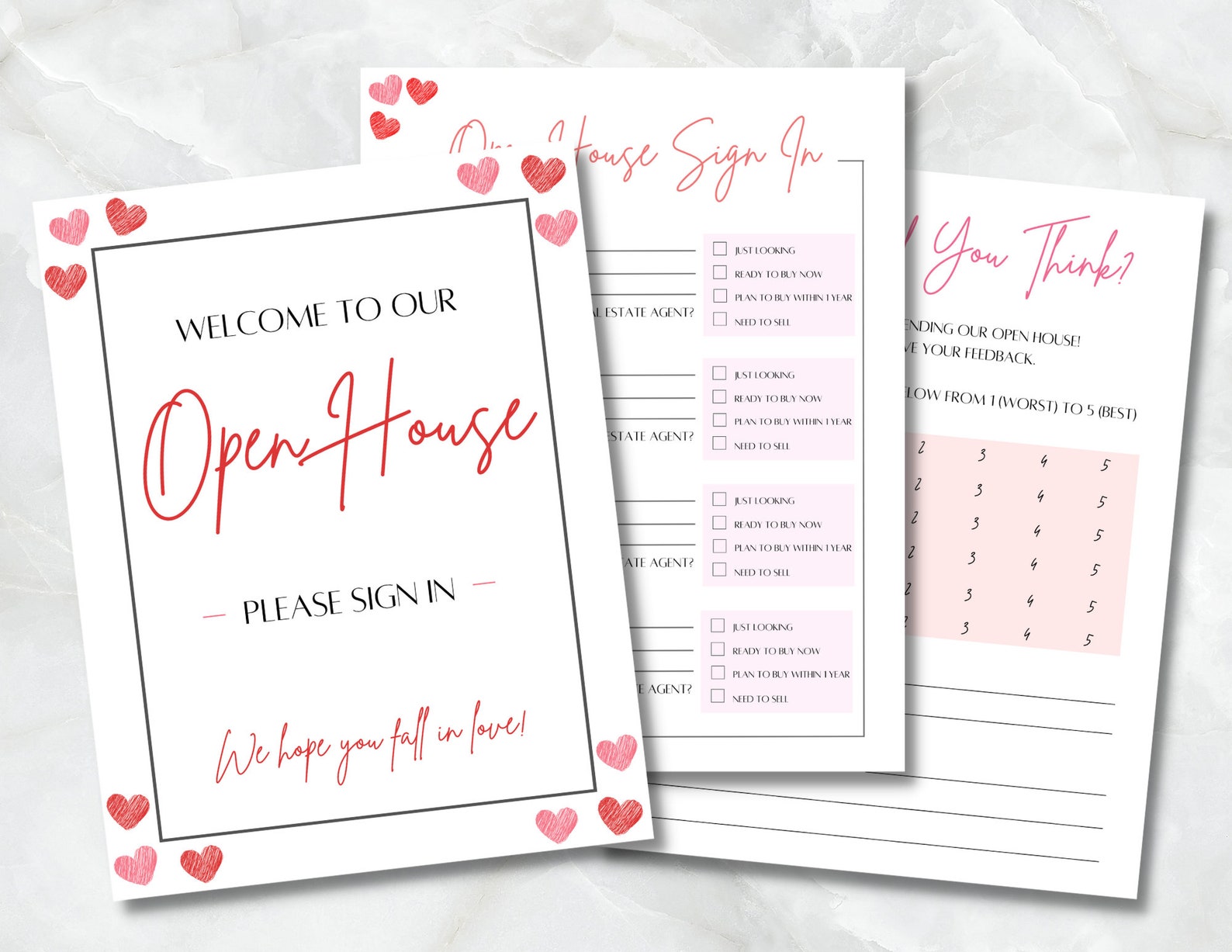 Valentines Open House Sign in Sheet | Welcome Sign | Open House ...