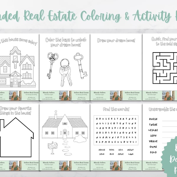 Real Estate Marketing Coloring Book - Etsy