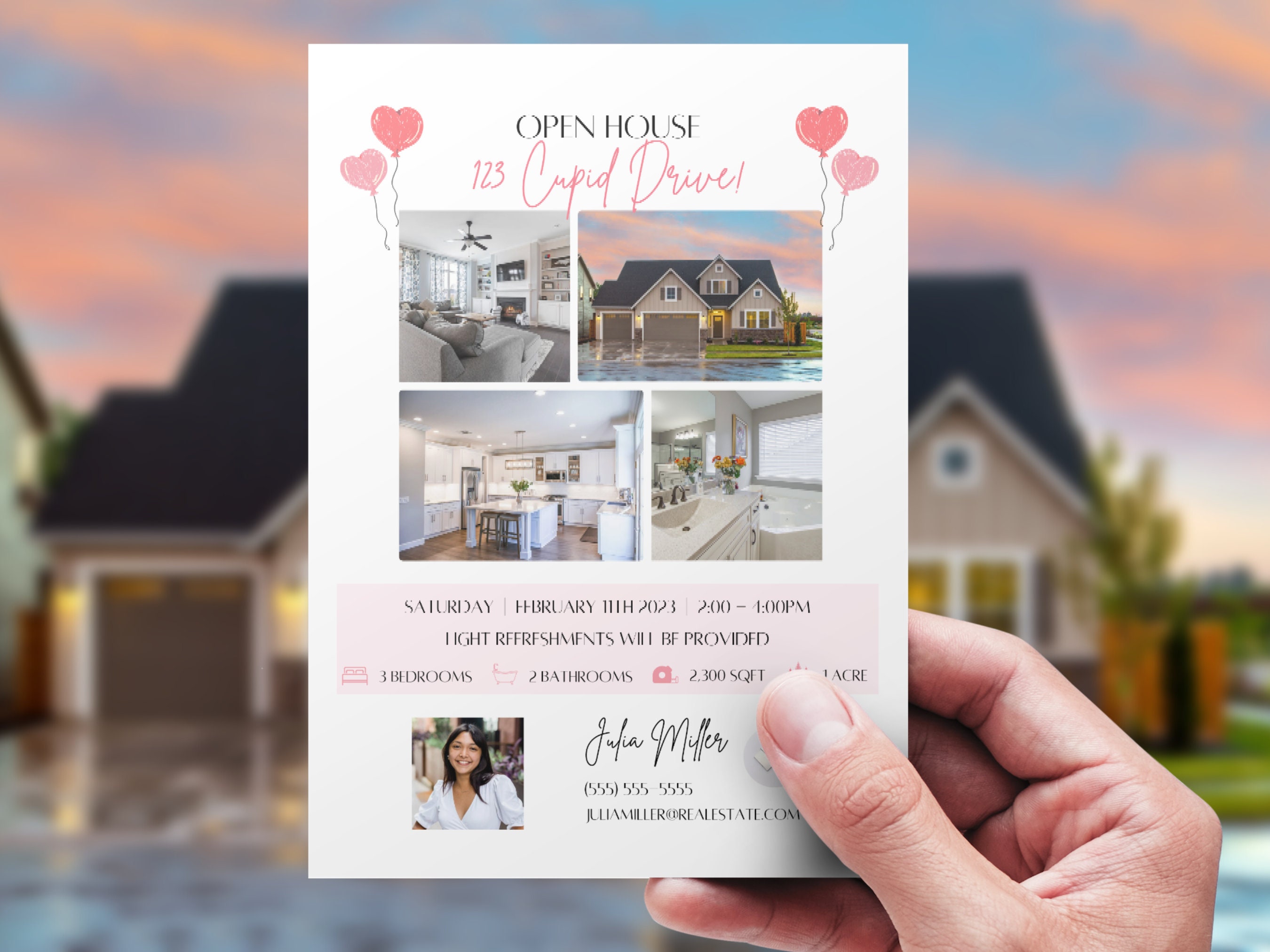 Valentines Day Open House Bundle | Customizable Open House Flyer | Sign ...