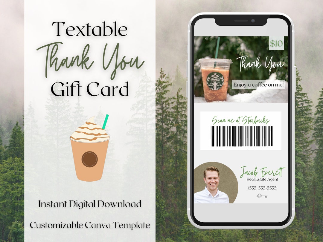 Real Estate Textable Gift Card | Thank You Card | Digital Scannable ...