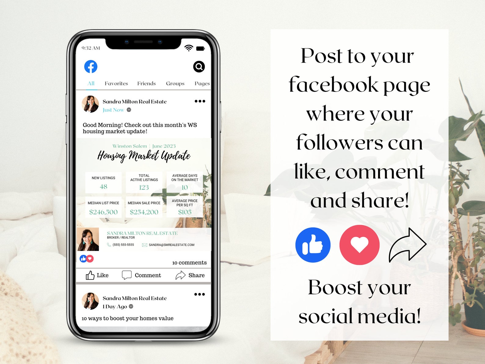 Real Estate Housing Market Update Facebook Post Template | Real Estate ...