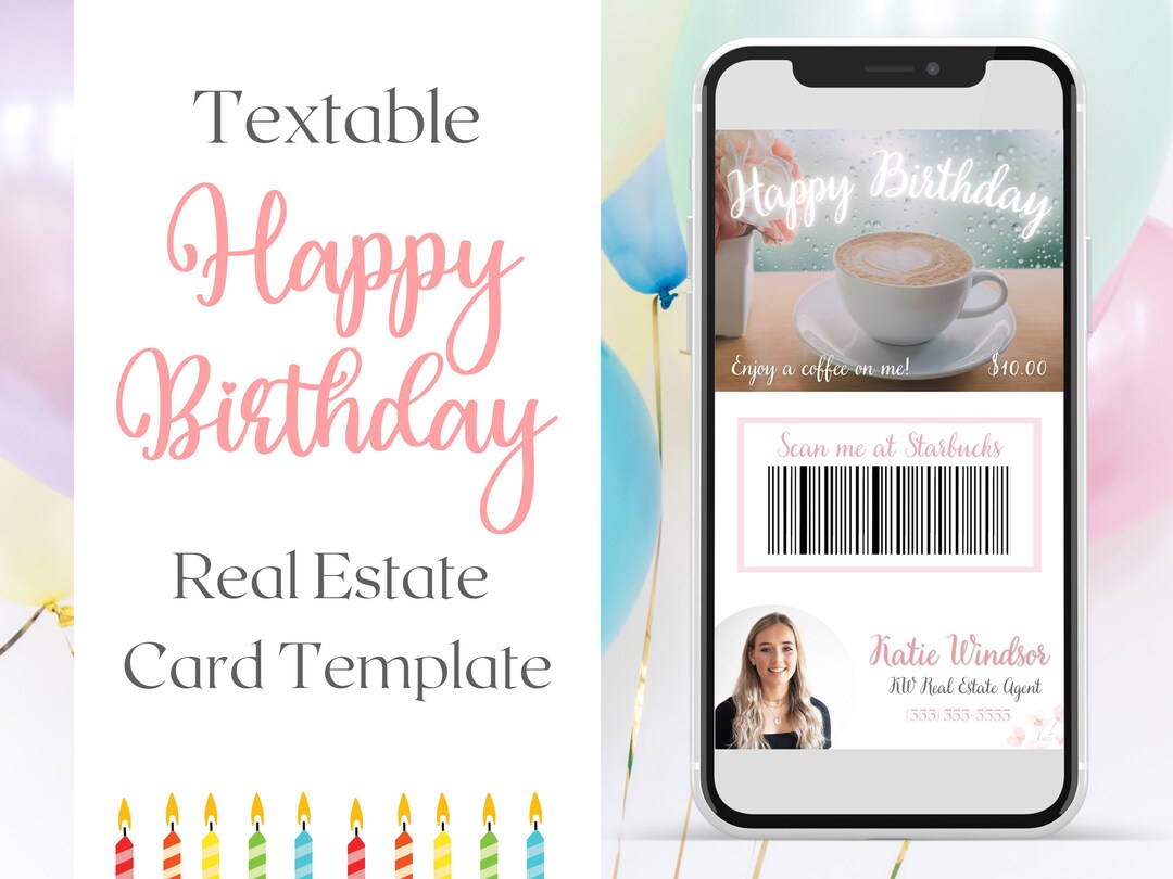 Textable Geburtstags-Geschenkkarte Scanbare Geschenkkarte Immobilien ...