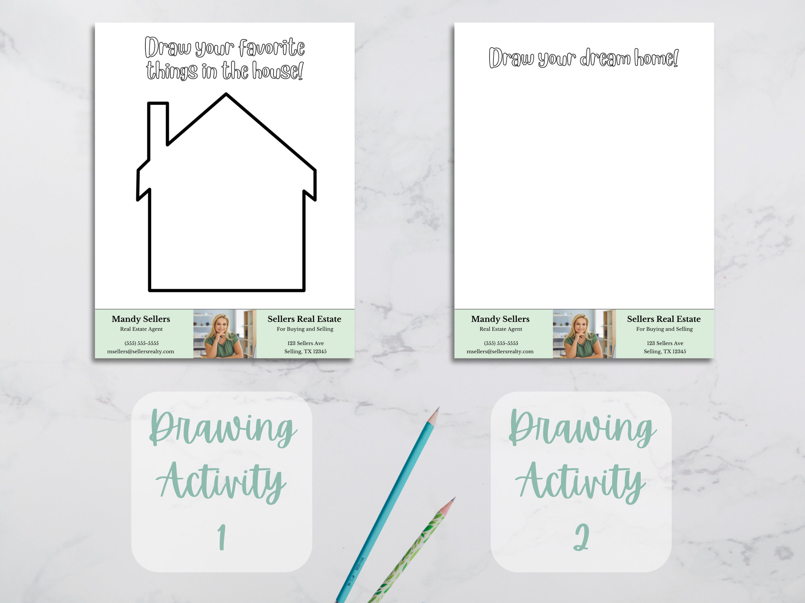 Branded Real Estate Coloring and Activity Pages Customizable Coloring ...