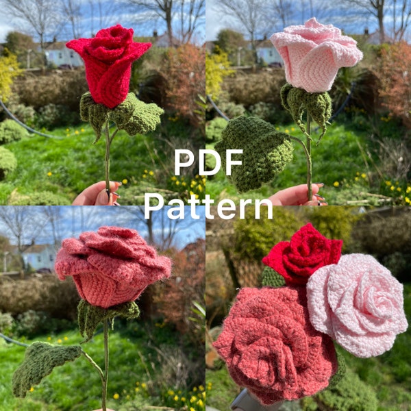 Crochet Rose Pattern - Etsy