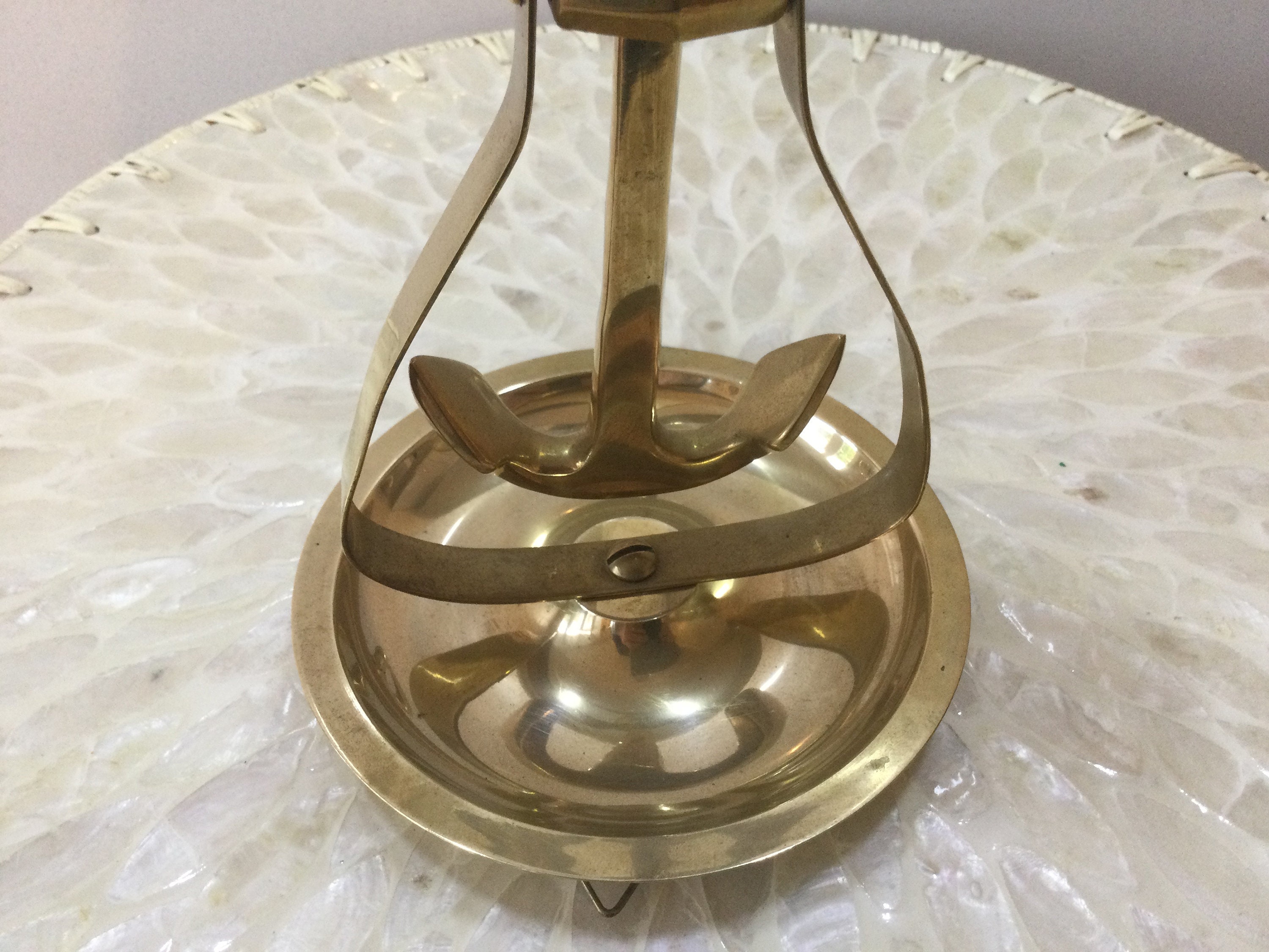 Brass Ship's Gimbal Chamberstick Anchor Design - Etsy UK