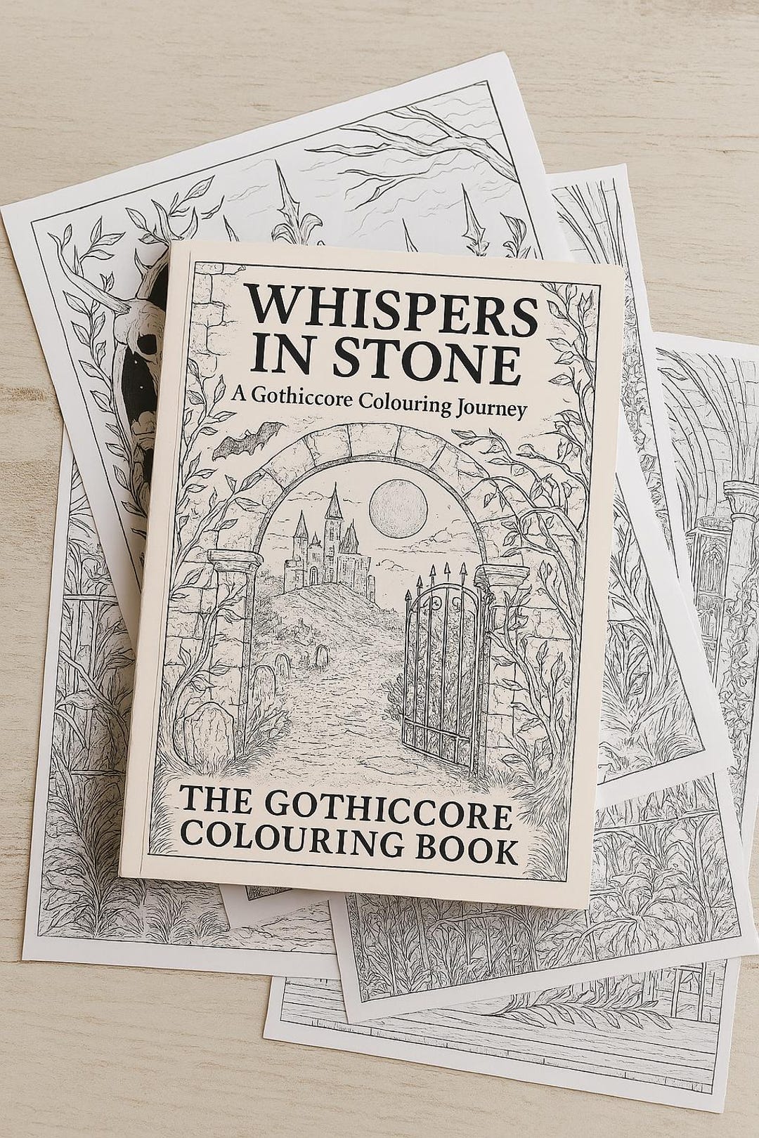 Whispers in Stone: A Gothiccore Colouring Journey – Printable 15 Page ...