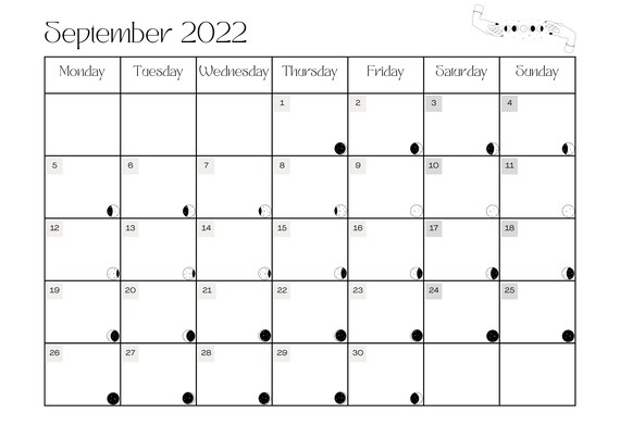 Moon Phases 2022 September